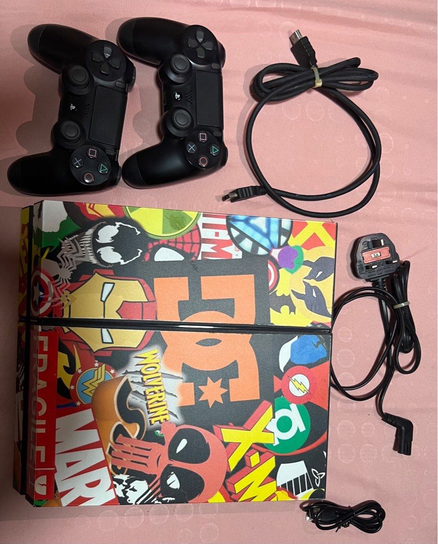 PS4 500GB MARVEL AND DC Comic Skin console, Video Gaming, Video Game ...