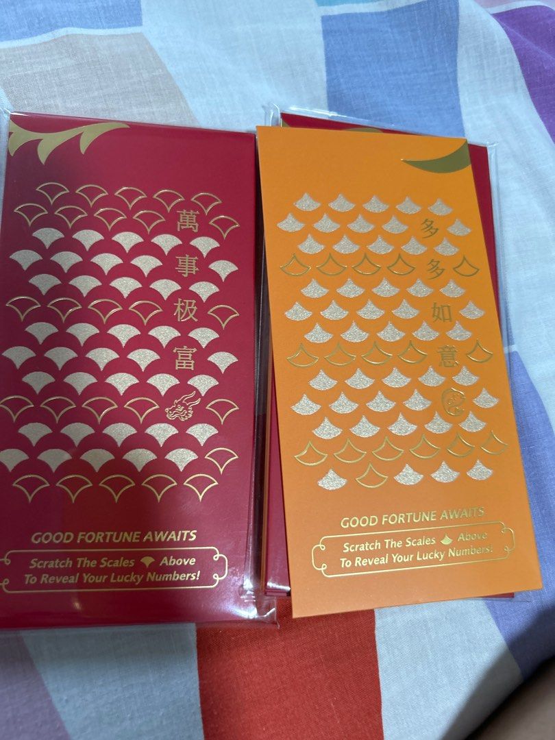 Red Packet Ang Bao with 4D and Toto numbers, Hobbies & Toys, Stationery ...