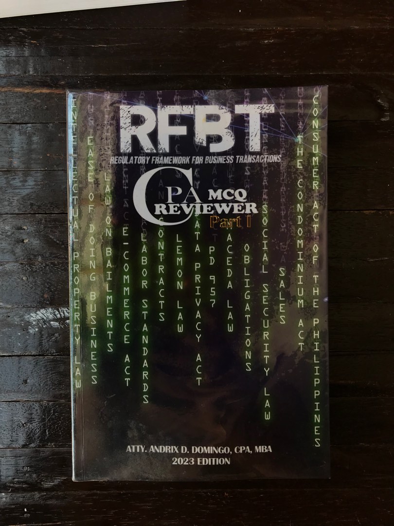 RFBT CPA MCQ REVIEWER PART 1 by ANDRIX DOMINGO, Hobbies & Toys, Books ...