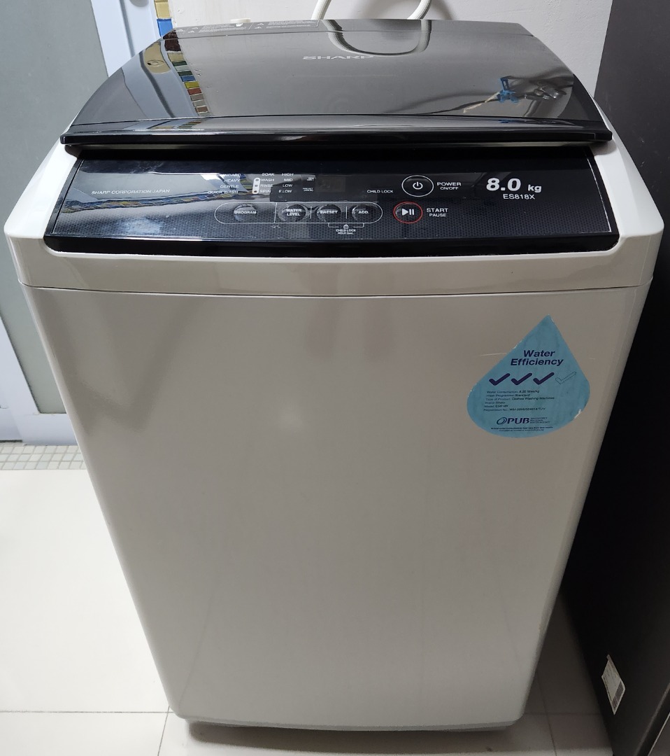 SHARP ES818X 8KG Top Load Washing Machine, TV & Home Appliances ...