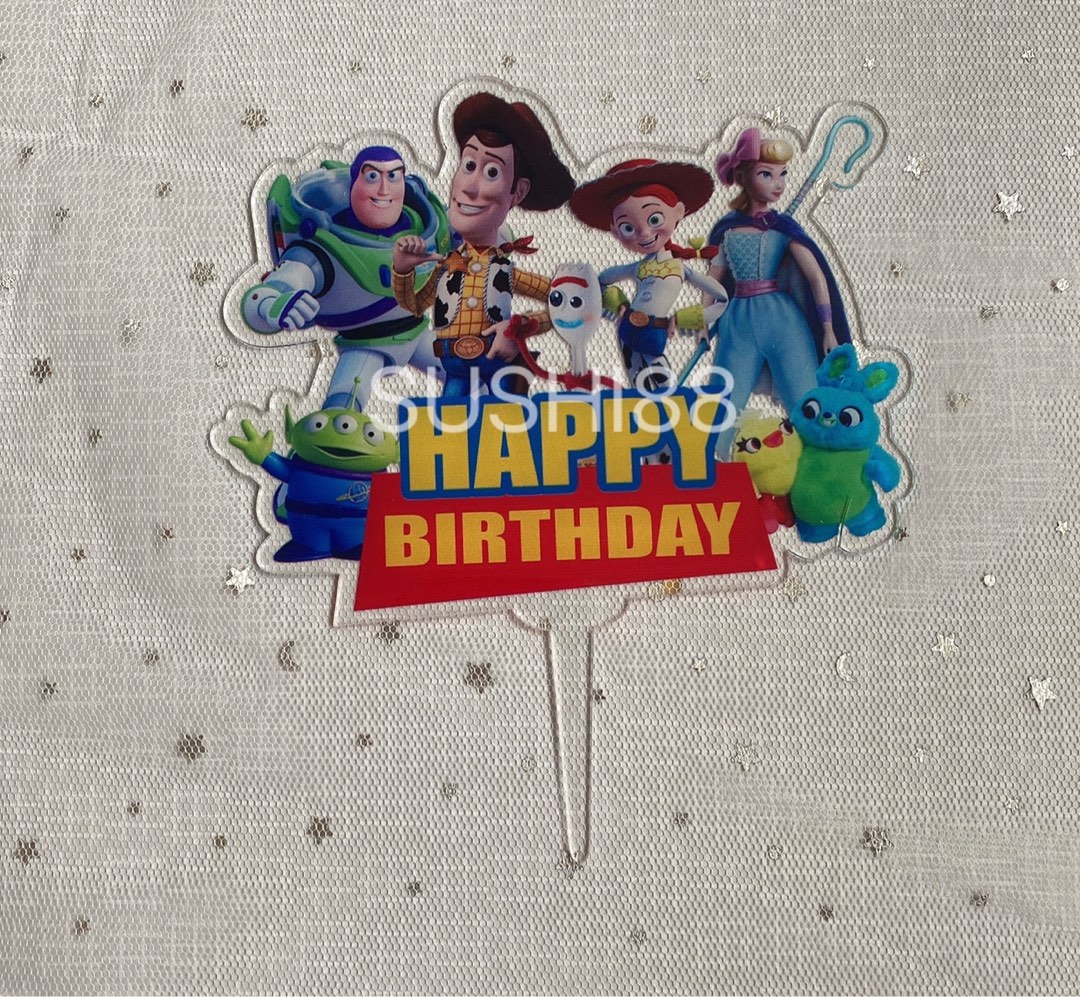 Toy Story Acrylic Cake and Cupcake Topper Set Birthday Party Decoration ...