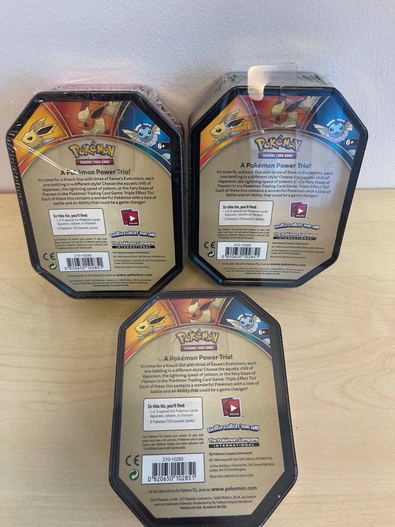 Triple Effect Tin. Vaporeon flareon jolteon eevee tin - Pokémon tcg cards booster packs ...