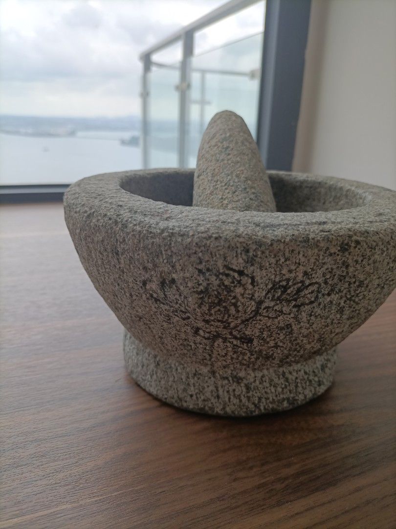 Vintage granite stone pounder (mortar & pestle), Furniture & Home ...