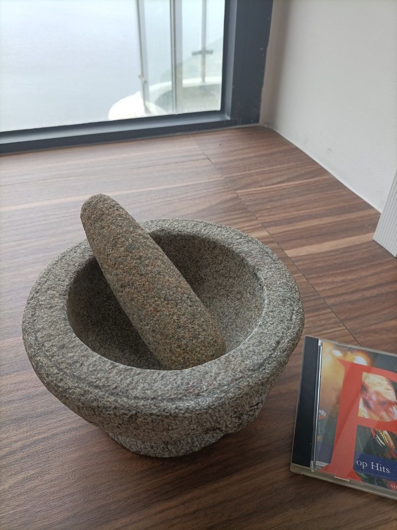 Vintage granite stone pounder (mortar & pestle), Furniture & Home ...