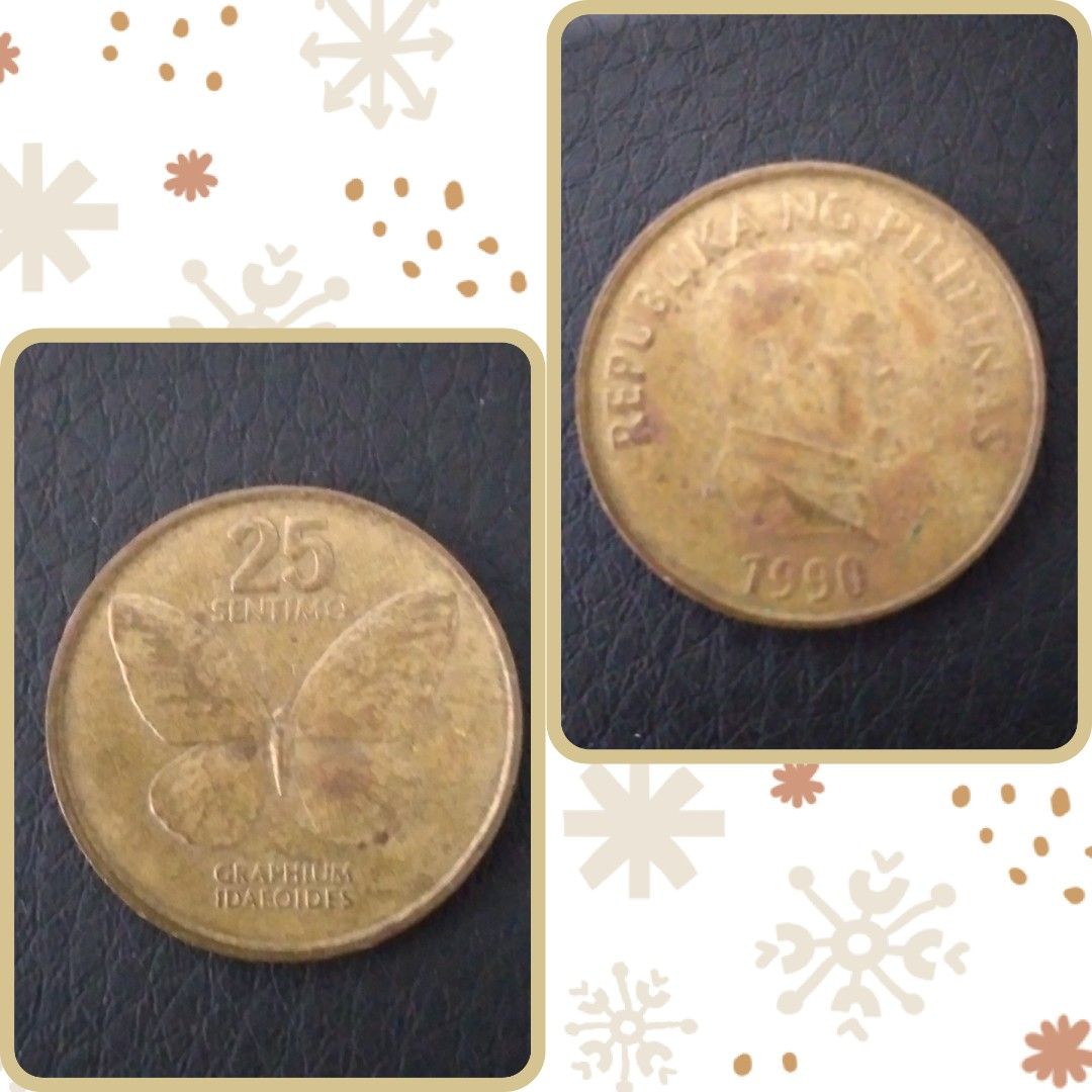 100% Authentic 1990 Philippines 25 sentimos old coin *Actual Pictures Taken No Stock Photos ...