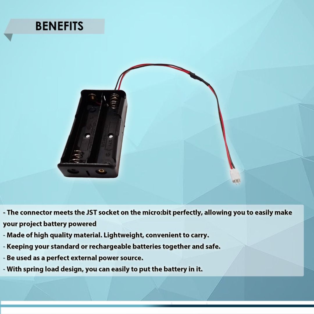 18650 BATTERY HOLDER 1.5V with 2-PIN MICRO JST PH2.0 M+F, BEST FOR BBC ...