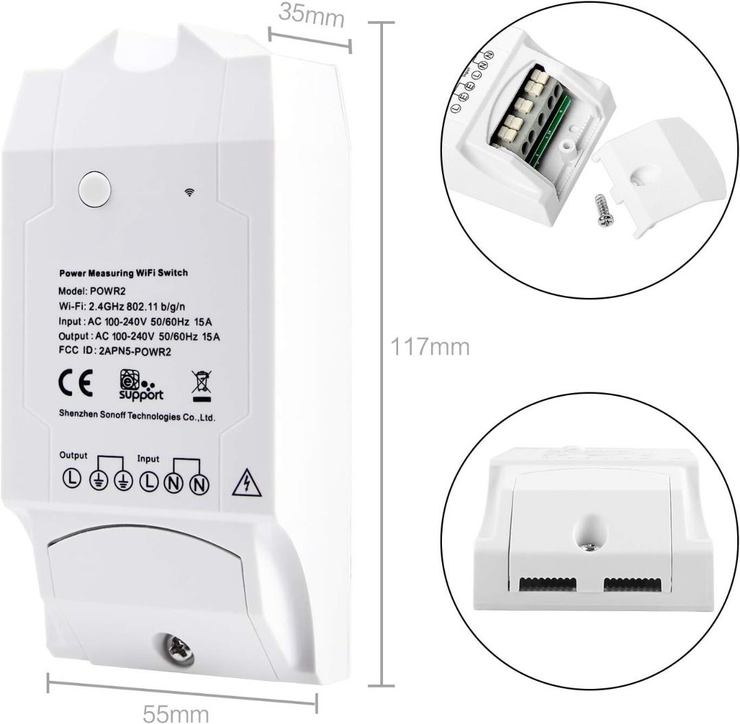 [5353] Sonoff Diy Powr2 Diy 15A 3500W Smart Real Time Power Measuring ...
