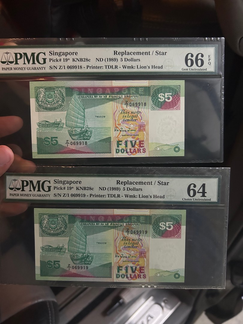 $5 Ship Note (Replacement) PMG66EPQ+PMG64, Hobbies & Toys, Memorabilia & Collectibles, Currency ...