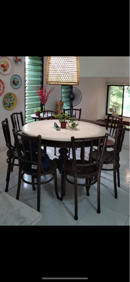 8 seater Kopitiam marble table, Hobbies & Toys, Memorabilia ...
