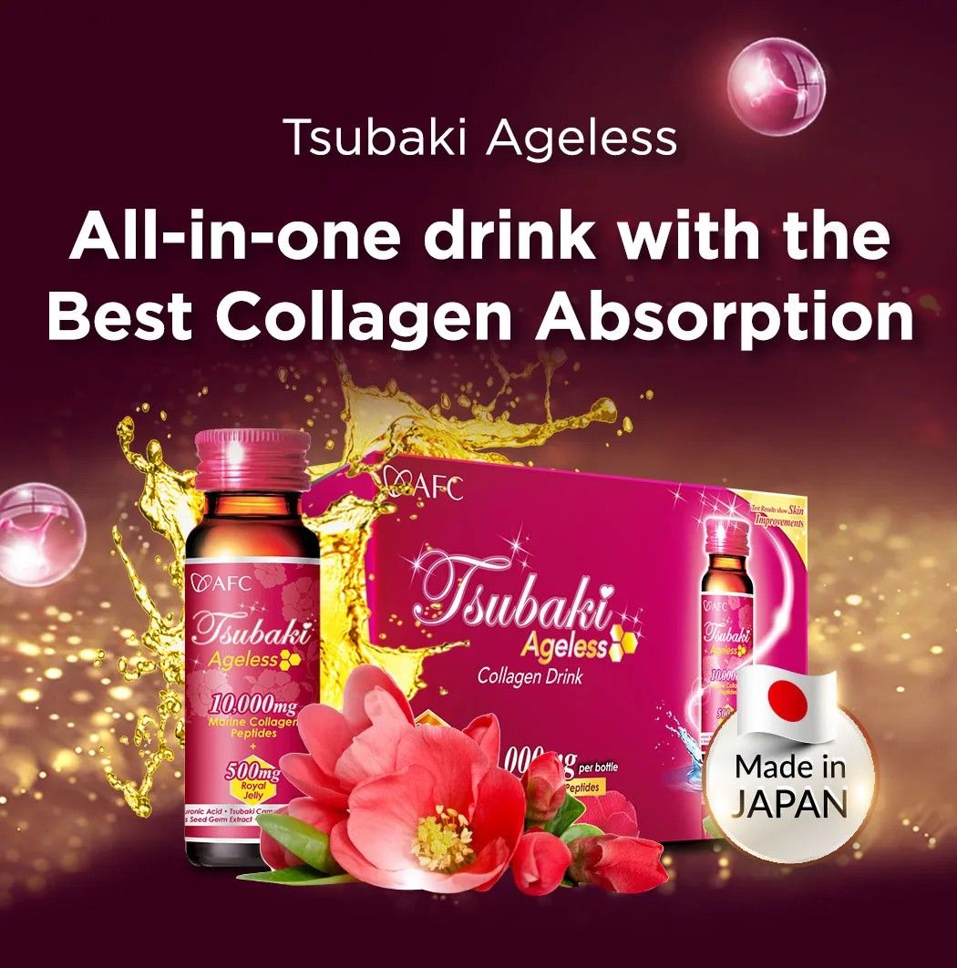 AFC Tsubaki Ageless Collagen beauty drink 10000m collagen and 500mg ...