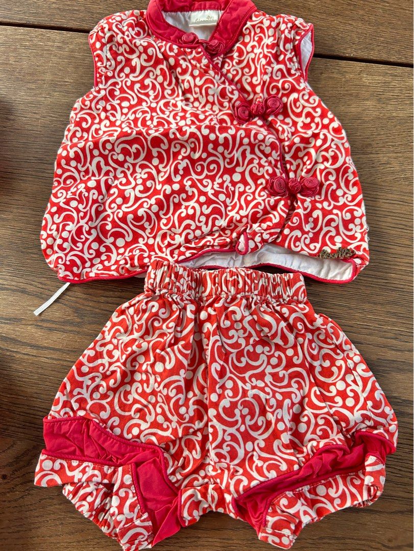 Bloom cute little baby girl lunar new year outfit, Babies & Kids ...