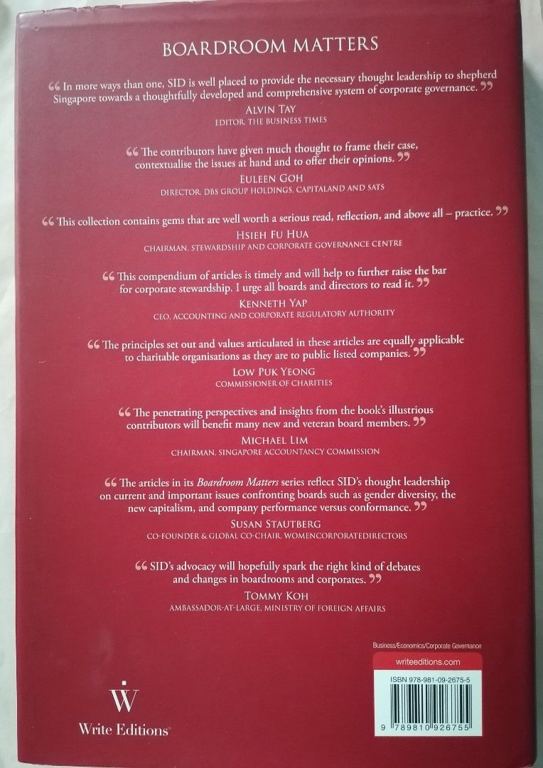 Boardroom Matters: Making Sense Of Corporate Governance by Singapore ...
