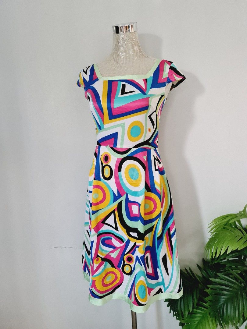 Branded Midi abstract satin formal event dress, Women's Fashion ...