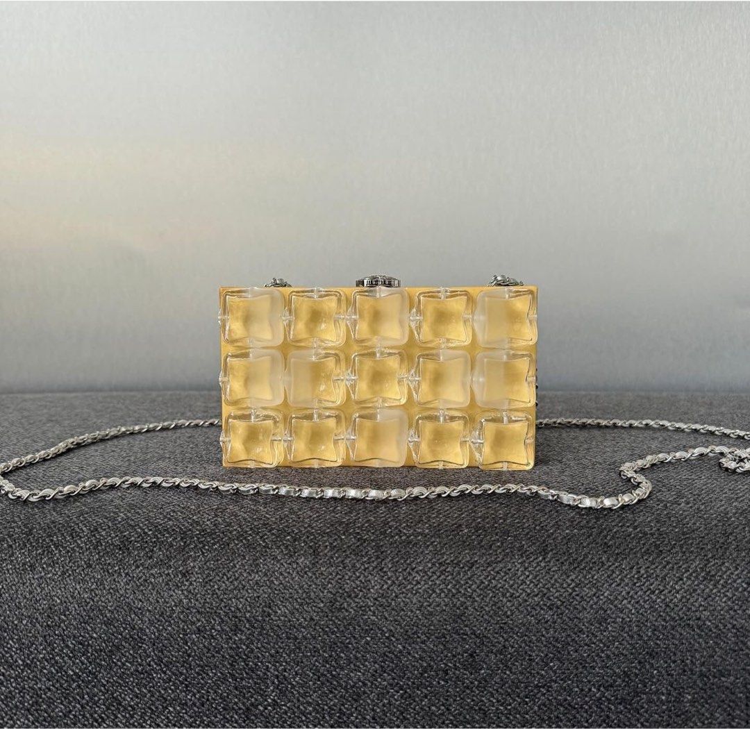 Chanel Ice Cube Clutch Bag Sling Plexiglass Off white / Silver / Phw ...