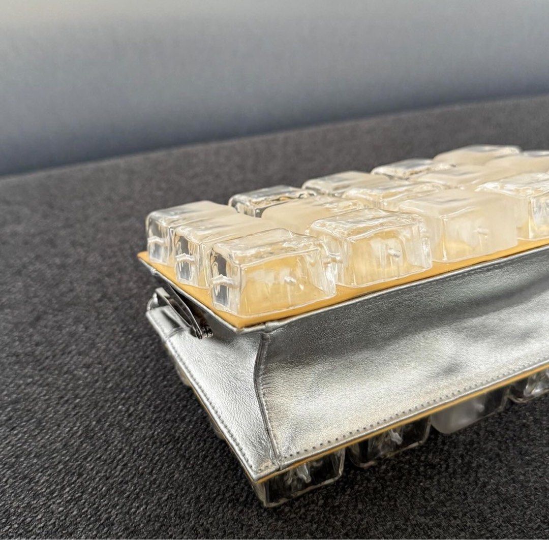 Chanel Ice Cube Clutch Bag Sling Plexiglass Off white / Silver / Phw ...