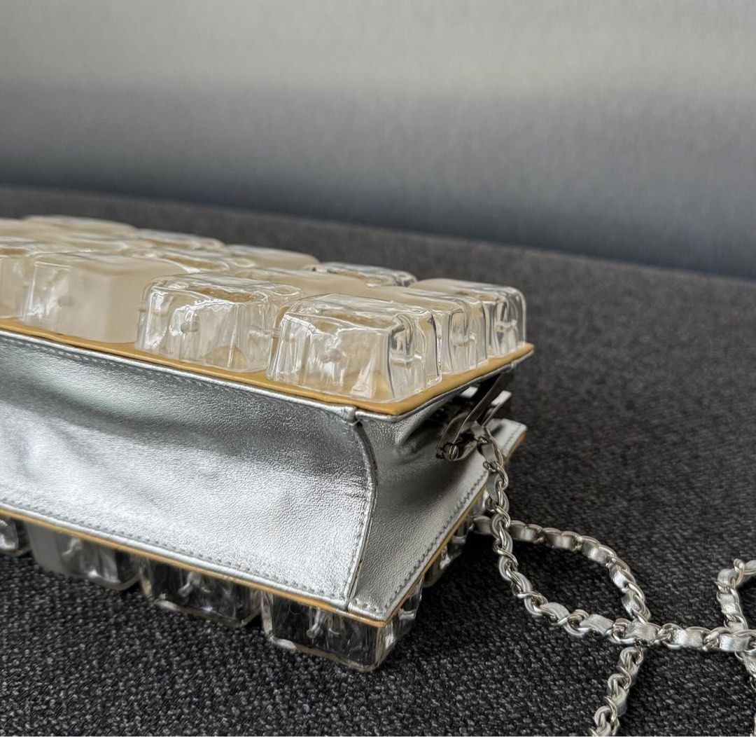 Chanel Ice Cube Clutch Bag Sling Plexiglass Off white / Silver / Phw ...