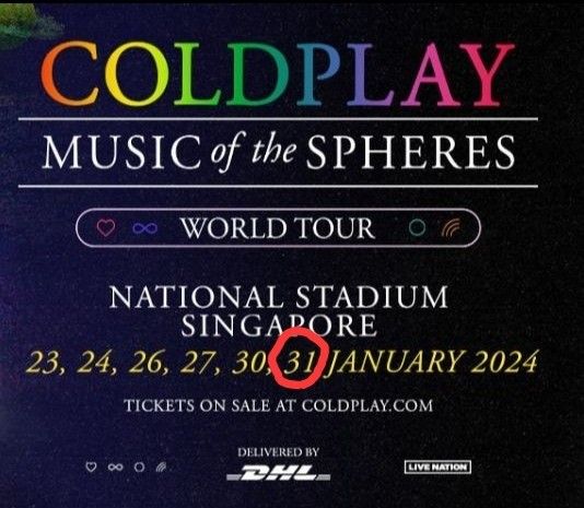 Coldplay: Kubik Experience (Closest to Stage): 31 Jan, Tickets ...
