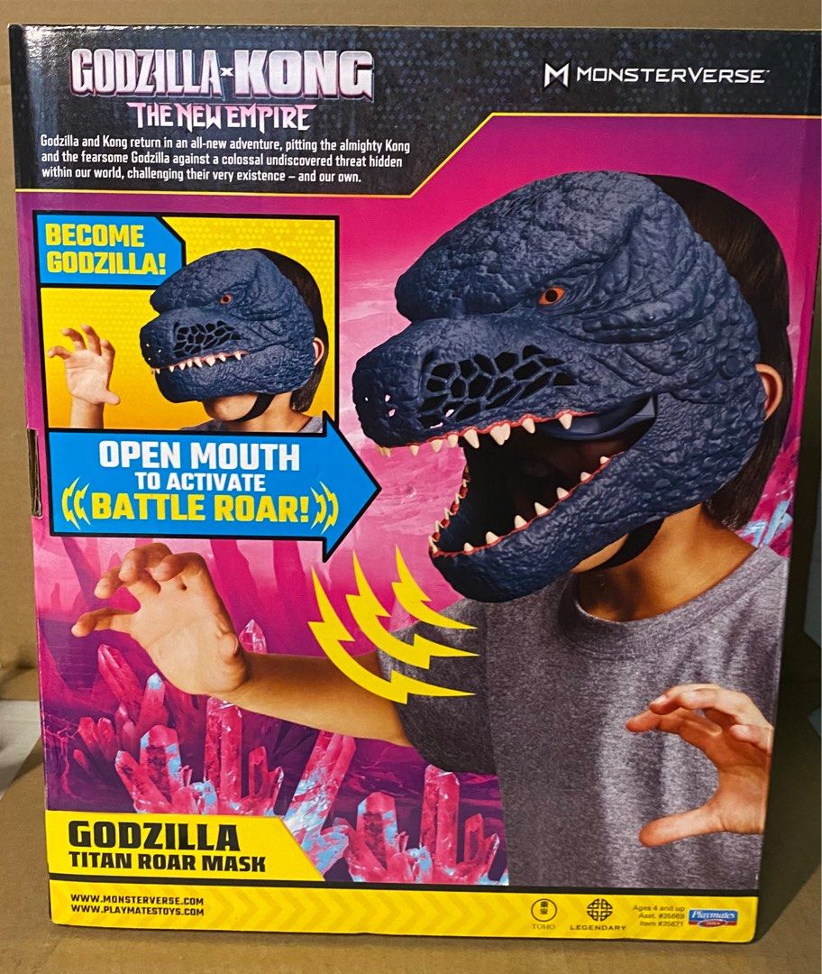 Godzilla X kong the New Empire Godzilla mask with roar sound, Hobbies ...