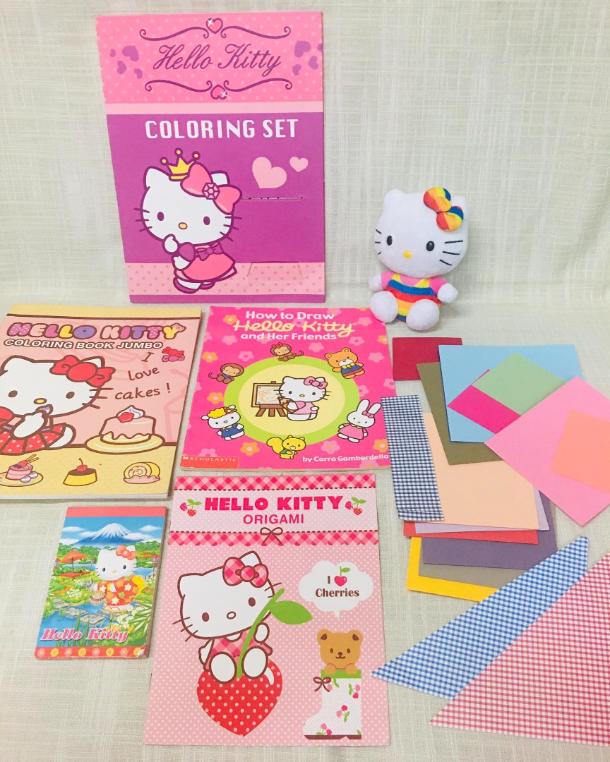 Hello Kitty Books and Hello Kitty Beanie Plush Toy Bundle, Hobbies ...