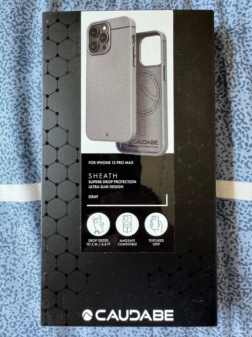 iPhone 15 Pro Max Caudabe Sheath Case (Gray with action button cutout ...