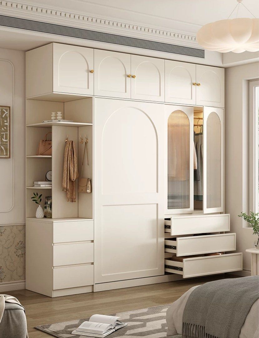 JENNIE Modern Cream Wardrobe, Furniture & Home Living, Furniture ...
