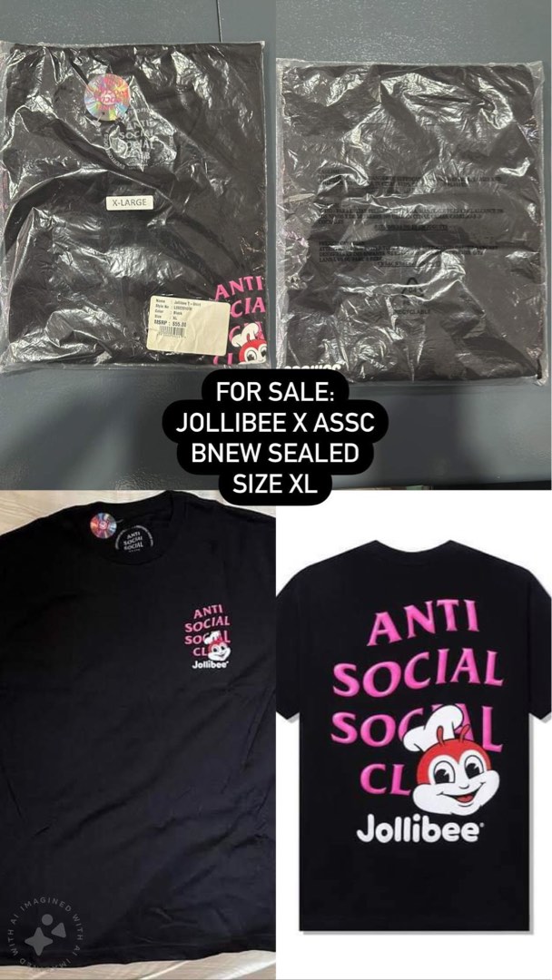 JOLLIBEE X ANTI SOCIAL SOCIAL CLUB COLLAB SHIRT, Men's Fashion, Tops ...