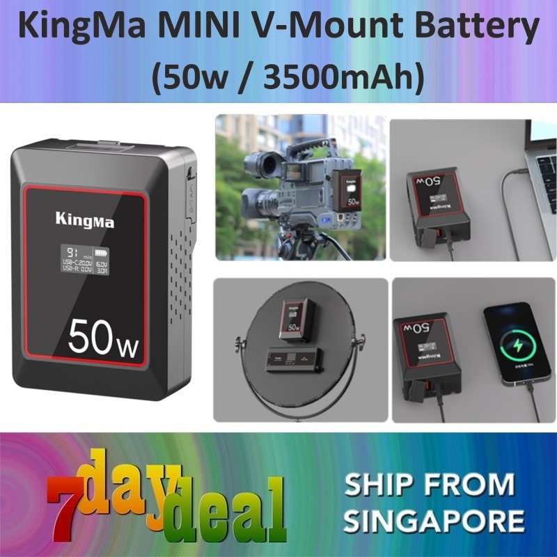 KingMa MINI V-Mount Battery (KM-VK50) - For Cameras and LED Light Panel ...