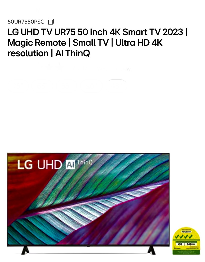LG 50UR7550 Ultra HD 4K hdr led smart tv/ tv/ smart tv/ lg tv/ 50 inches, TV & Home Appliances ...