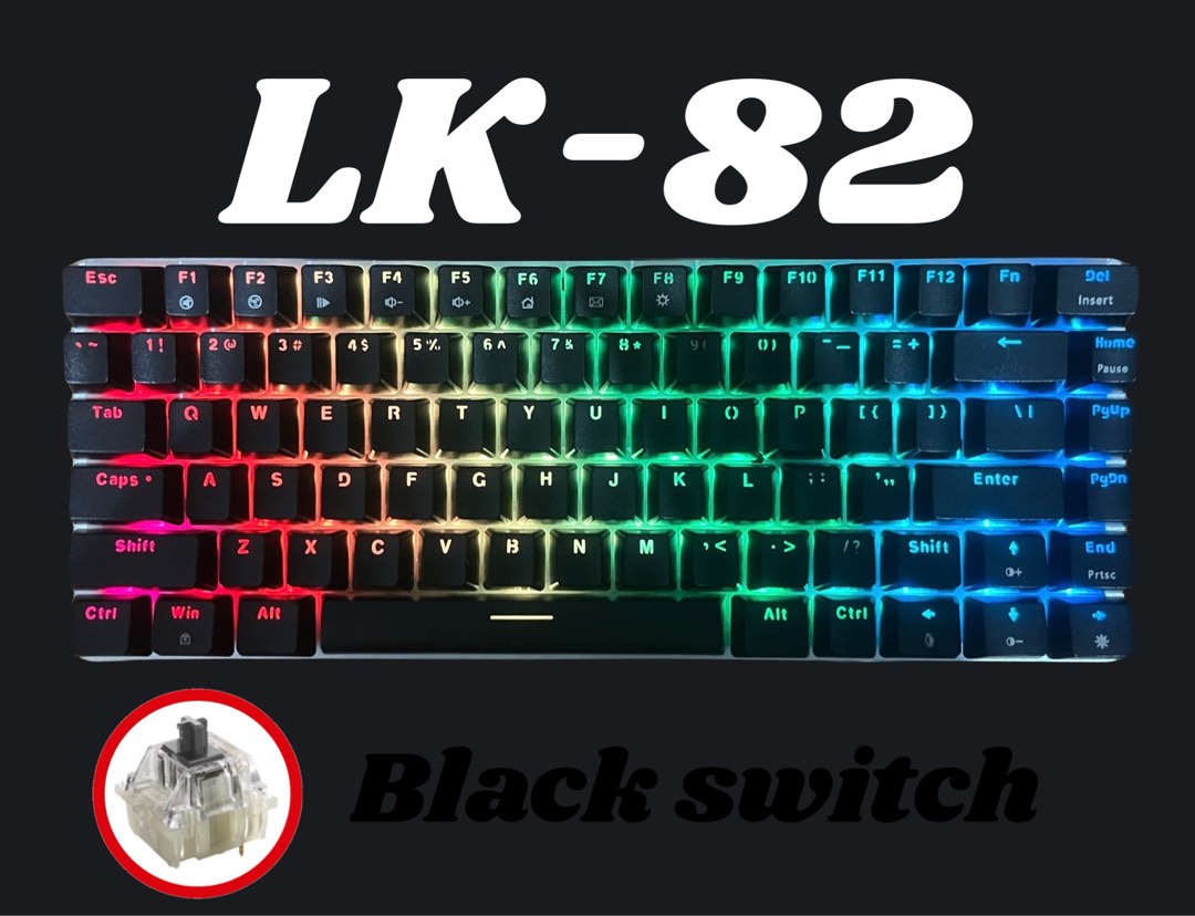 LK-82 (BLACK SWITCH) CUSTOM LUBED 75% MECHANIC KEYBOARD, Computers ...