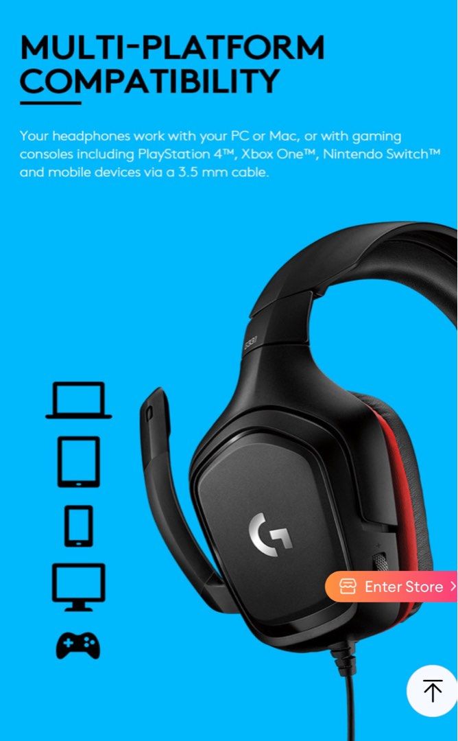 Logitech G331 Wired Gaming Headset, Audio, Headphones & Headsets on Carousell