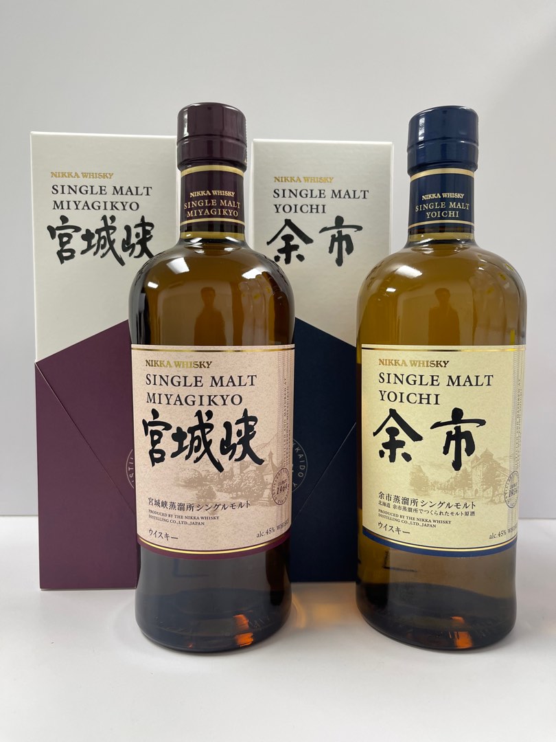 Miyagikyo & Yoichi Single Malt Japanese Whisky Set (UP:$240), Food & Drinks, Alcoholic Beverages ...
