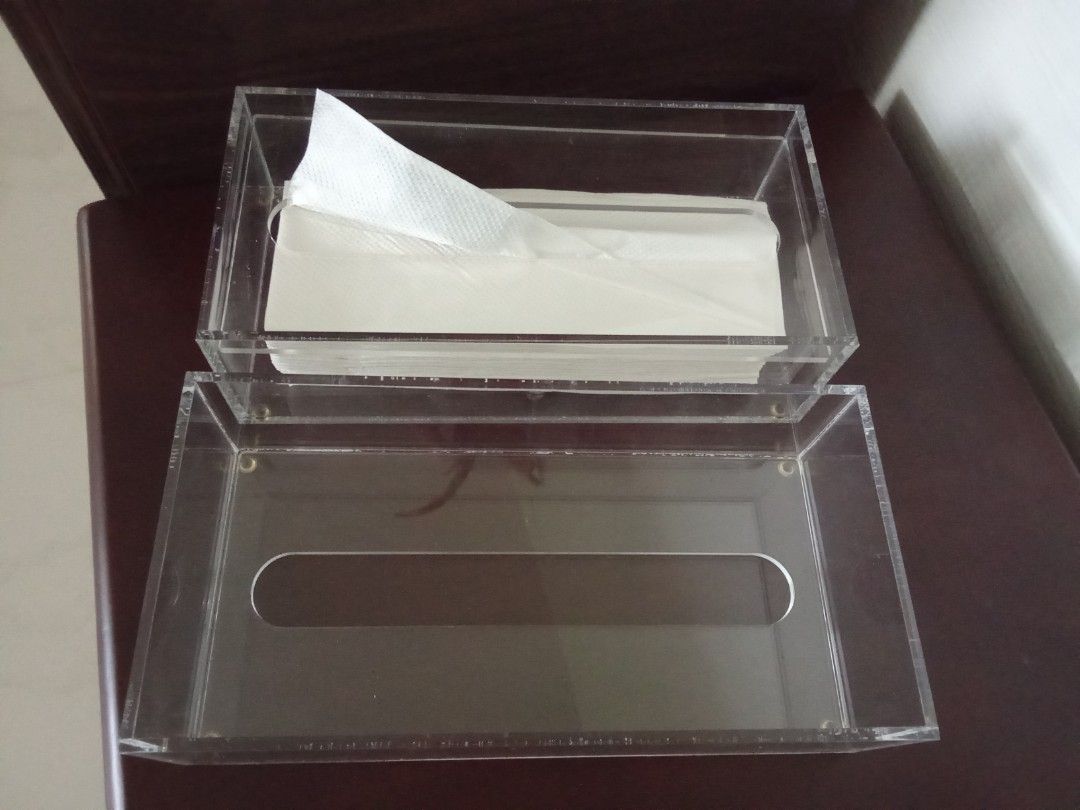 Muji Acrylic Tissue Box (26cm), Furniture & Home Living, Home ...
