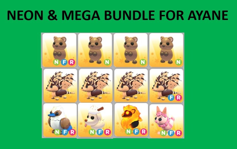 Neon & Mega Pets Bundle For Ayane - Quokka | Chocolate Chip Bat Dragon ...