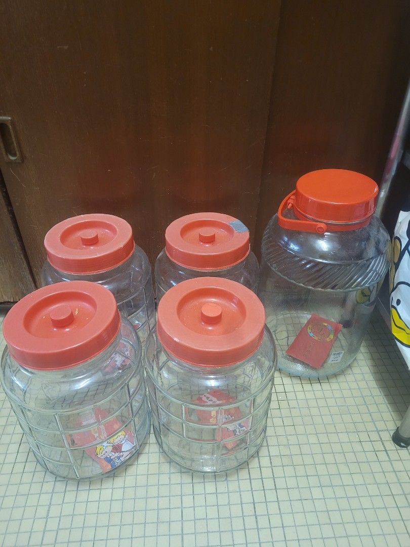 Retro Old School Glass Containers, Furniture & Home Living, Kitchenware ...