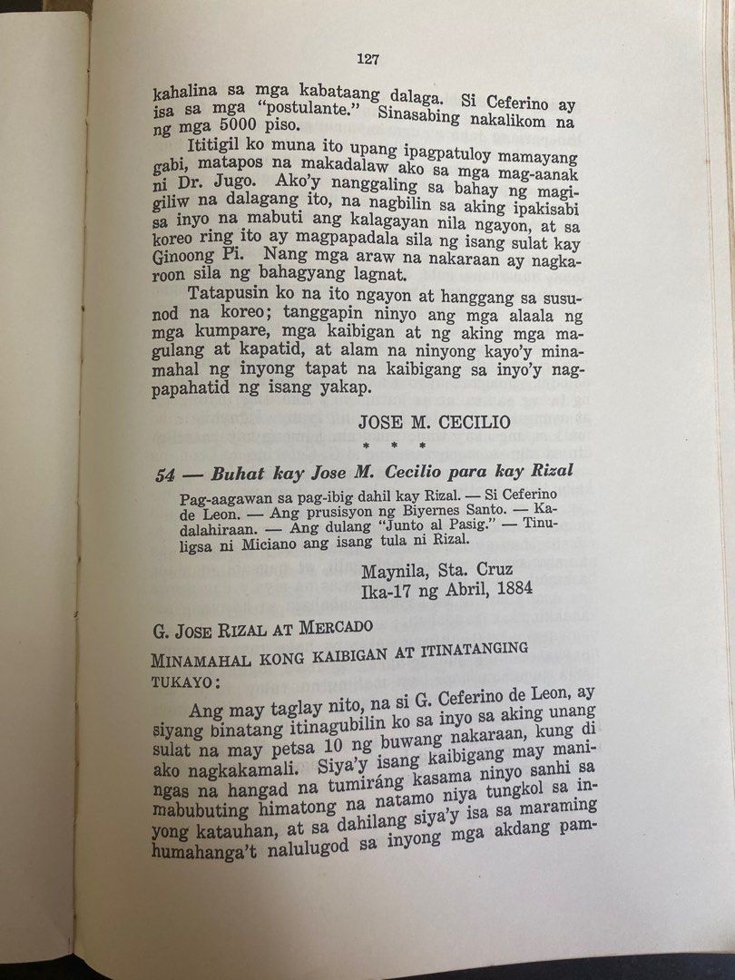 PAKIKIPAGSULATAN SA IBA’T IBANG TAO ni JOSE RIZAL - Vintage Antique ...