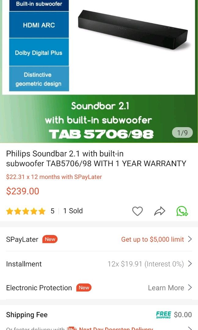 Philips Soundbar B5706, Audio, Soundbars, Speakers & Amplifiers on ...