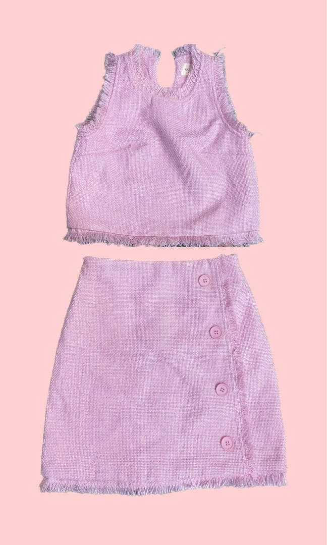 Pink Tweed Set (top and skirt) from Kashieca, Women's Fashion, Dresses ...