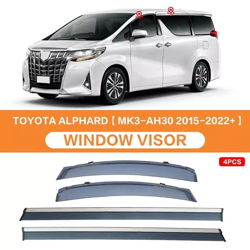 PreOrder Toyota Alphard Vellfire Translucent Window Visor AH10 AH20 ...