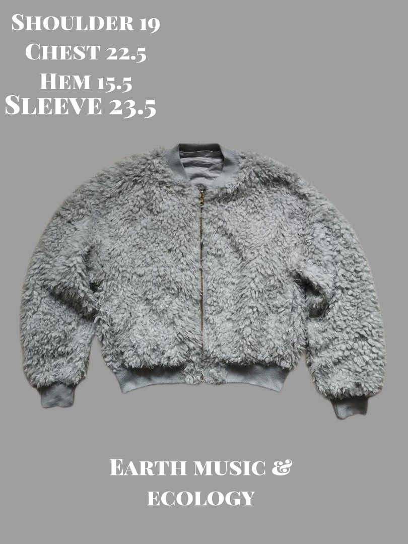 Reversible Bomber Jacket Size F Earth Music & Ecology Gray, Women's ...