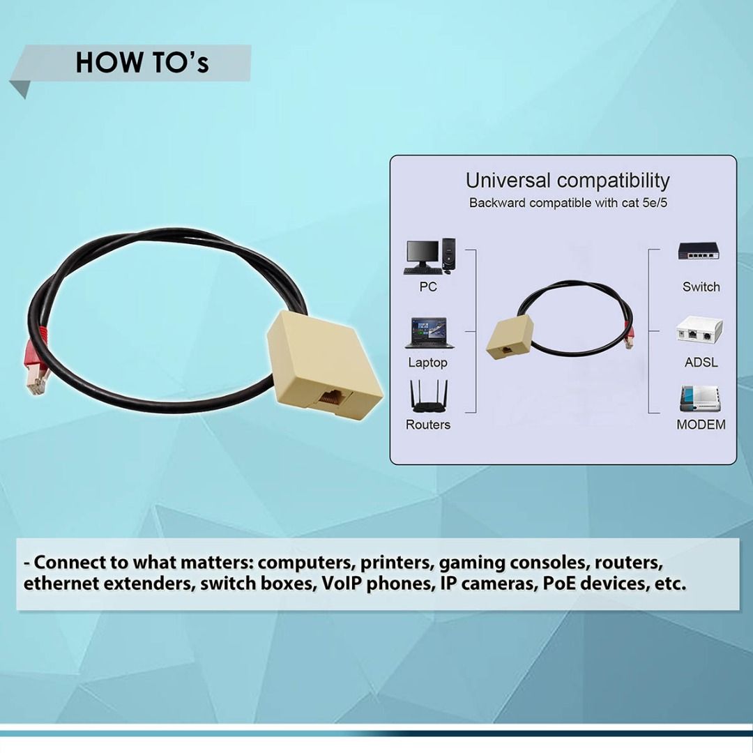 RJ45 MALE CAT6 OUTDOOR LAN CABLE to RJ45 MODULAR 8P8C BOX 1-PORT ...