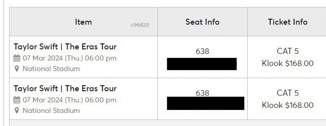 Taylor Swift The Eras Tour CAT 5 7/3 x 2 ticket, Tickets & Vouchers ...