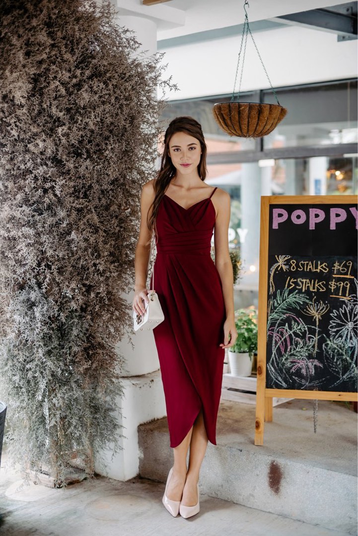 Thread Theory Lady Love Song Dress in Burgundy, Women's Fashion ...