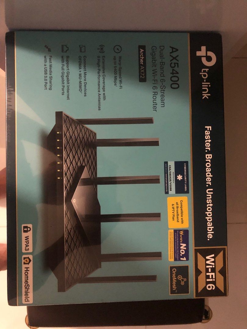 TP link AX5400 dual band wifi 6 router, Computers & Tech, Office ...