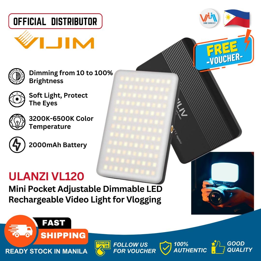 Ulanzi VL120 Suction Kit Adjustable LED Light with Silicone Box for ...