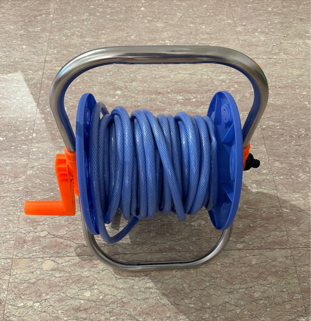 Water hose reel with free hose, Furniture & Home Living, Gardening ...
