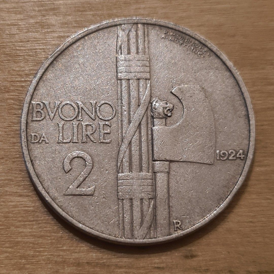1923, 1924 Italy King Vittorio Emanuele III 2 Lire Coins, Hobbies ...