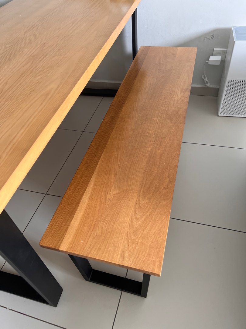 8pax Dining Table Solid Oak Wood, Furniture & Home Living, Furniture ...