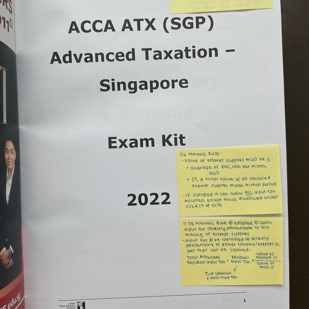 ACCA ATX SGP LSBF Revision Kit Past Year Papers, Hobbies & Toys, Books ...