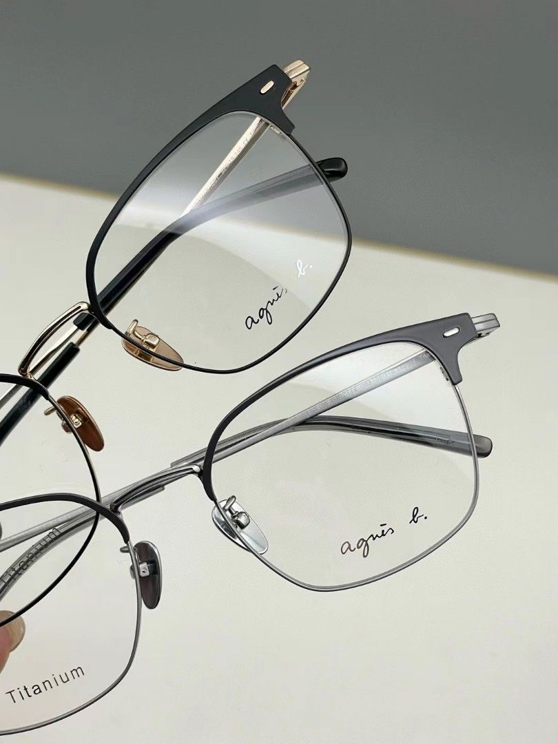 Agnes b titanium half frame glasses, Men's Fashion, Watches ...