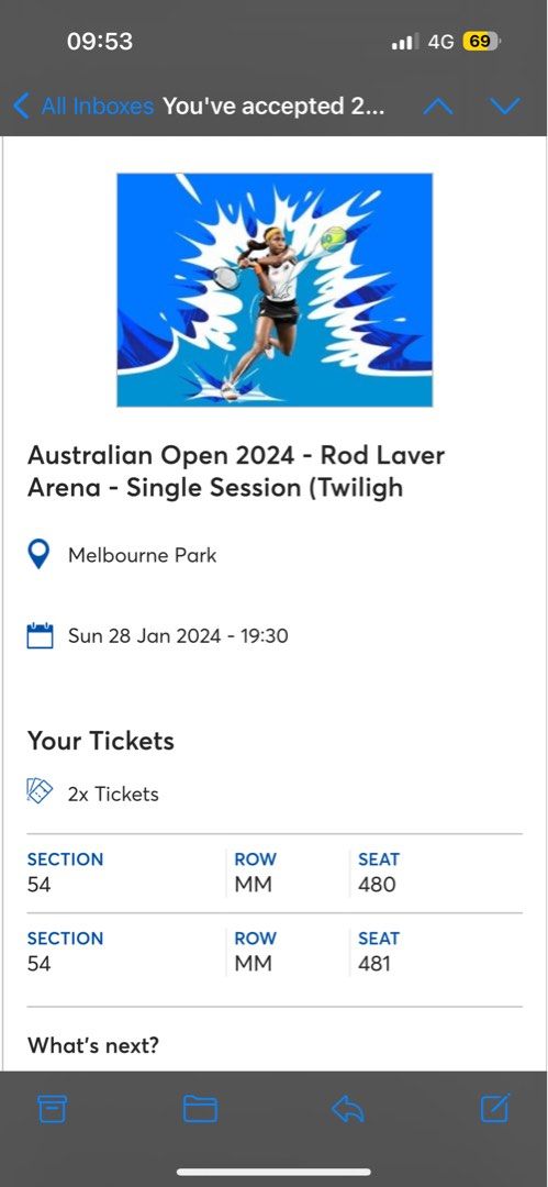 Australia Open 2024 Final Ticket, Tickets & Vouchers, Event Tickets on ...
